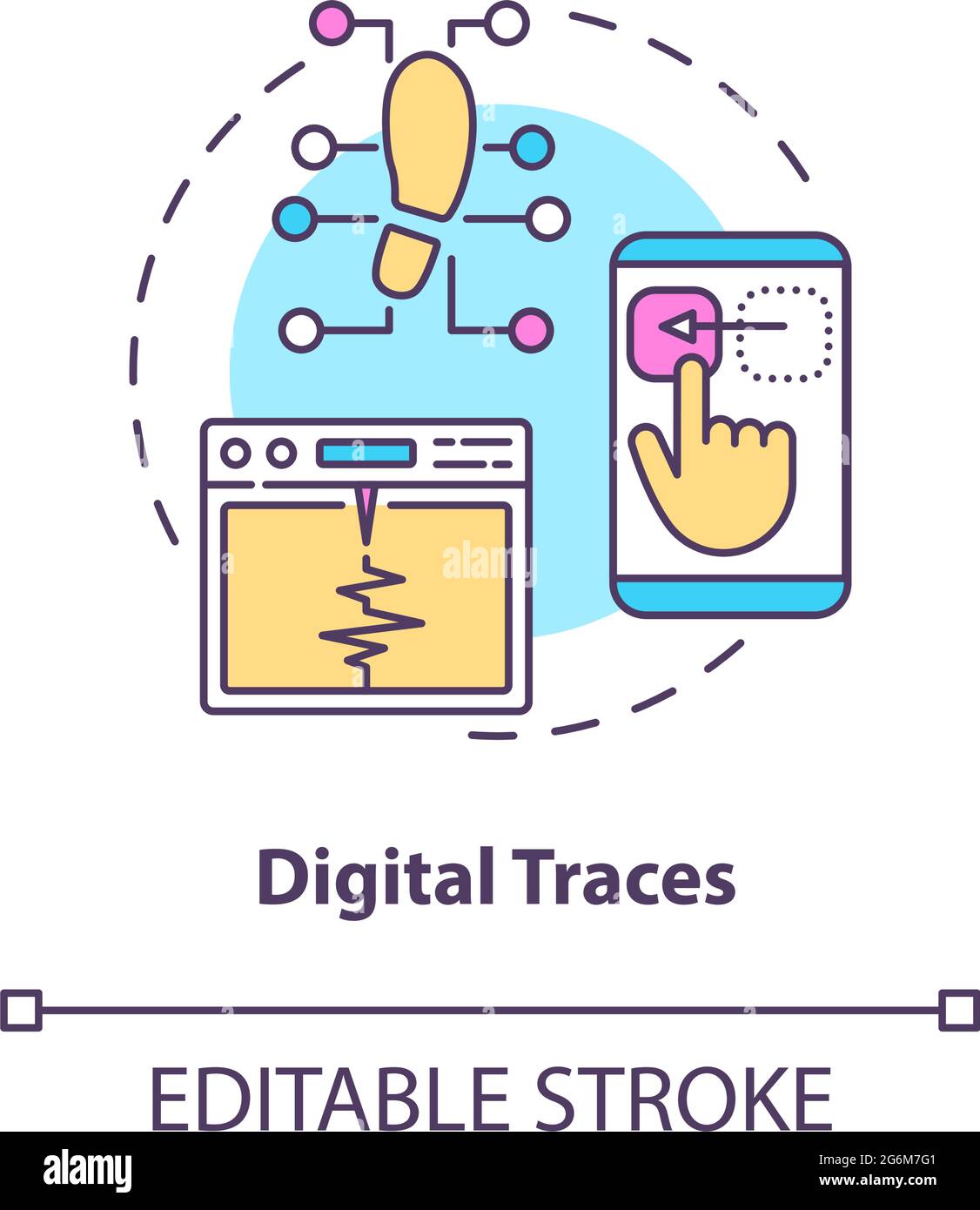 Digital traces concept icon Stock Vector Image & Art - Alamy