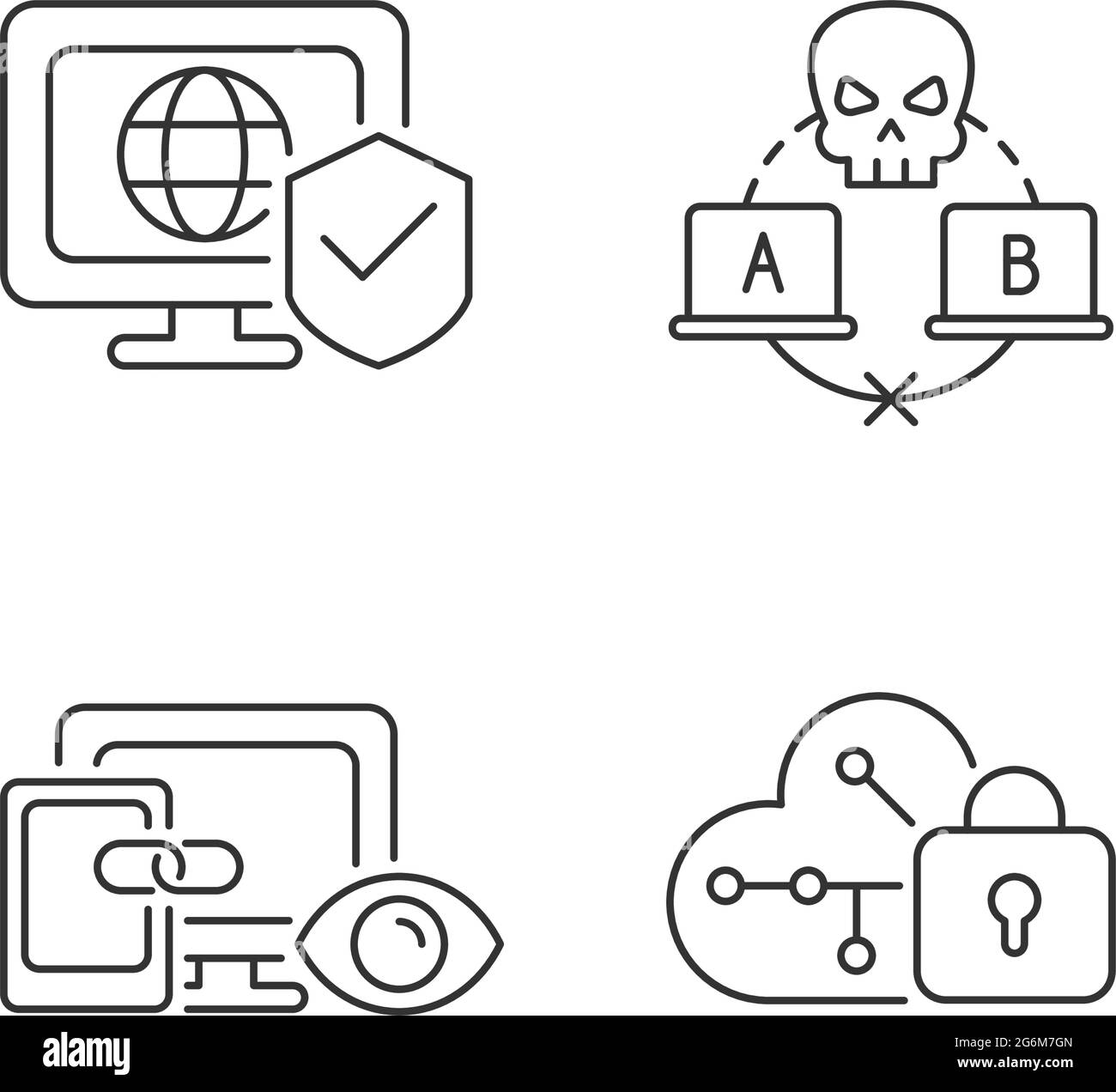 Internet privacy linear icons set Stock Vector Image & Art - Alamy