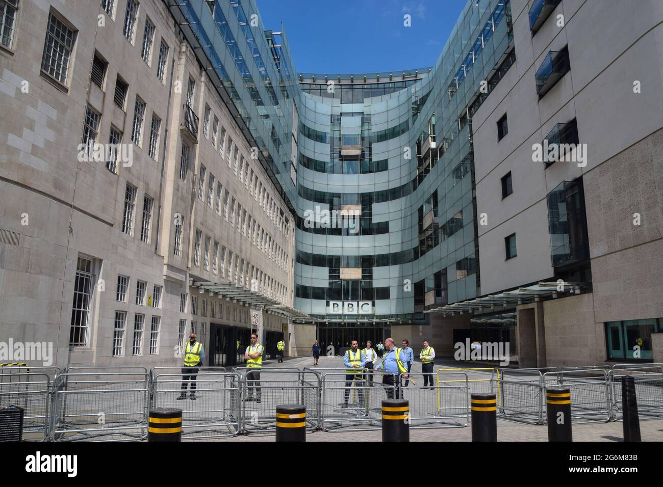 Exterior view of Broadcasting House, the BBC headquarters in Central ...
