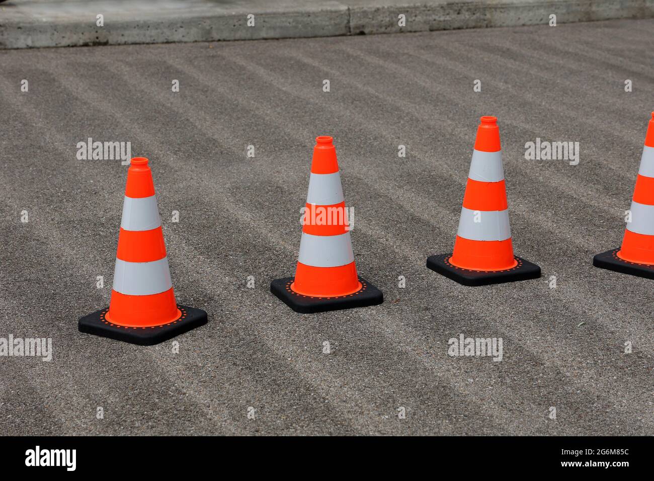 Traffic cones on the street secure the work Stock Photo - Alamy