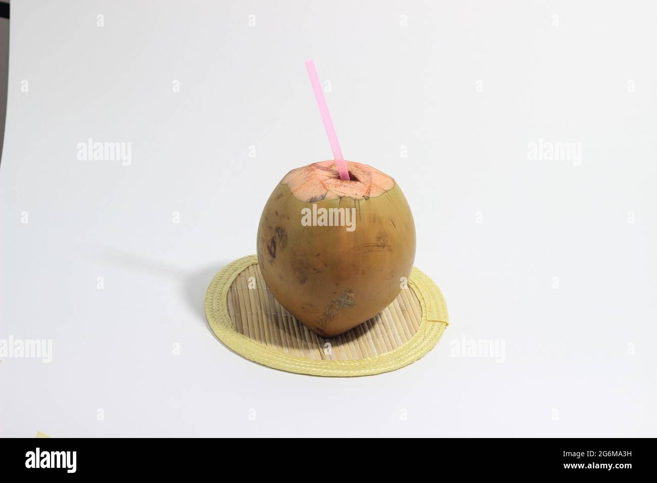 Green coconut straw hi-res stock photography and images - Alamy