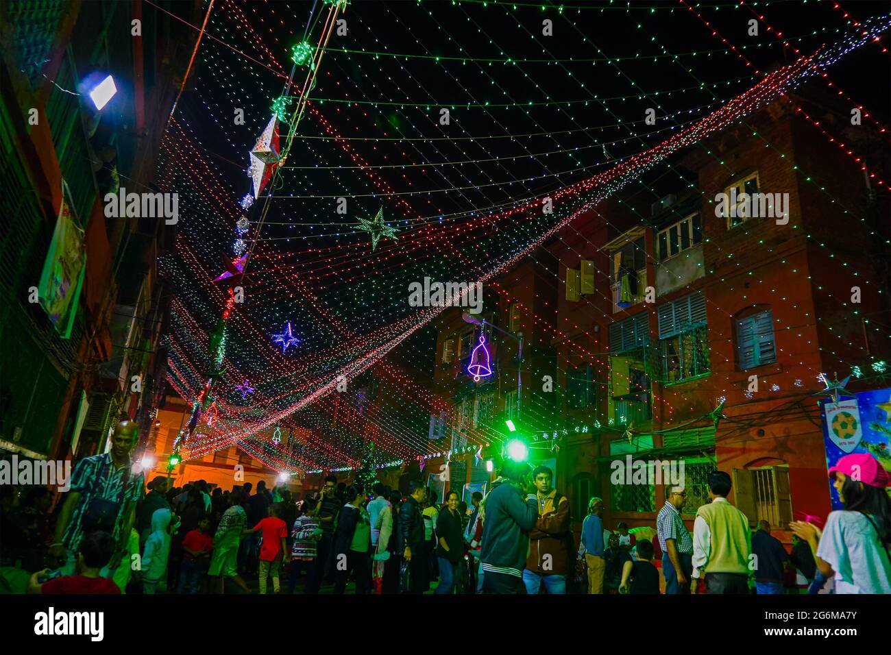 KOLKATA, WEST BENGAL, INDIA - DECEMBER 24TH 2017 : Celebration of Merry ...