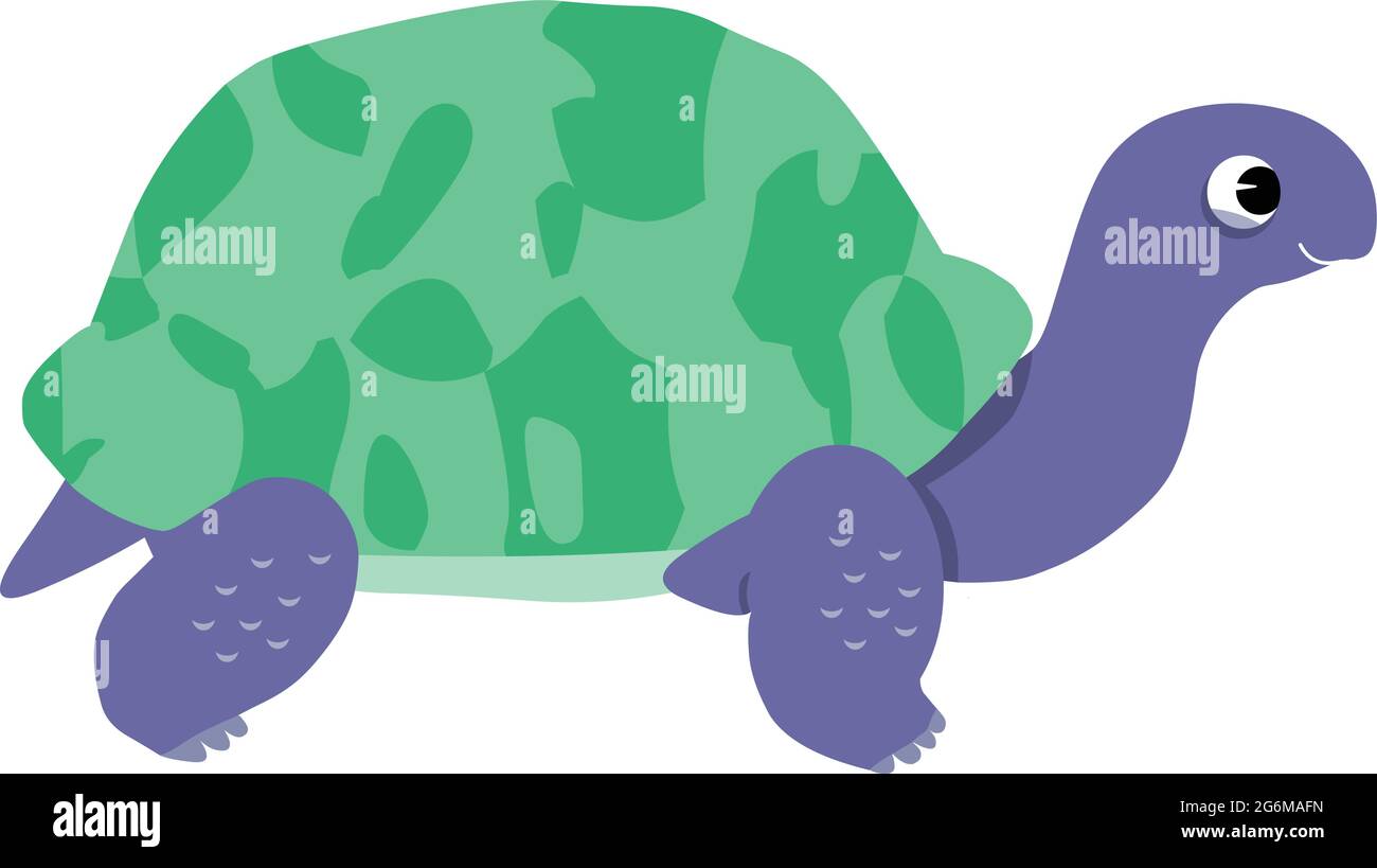 Colorful and flat illustration of a friendly tortoise Stock Vector ...