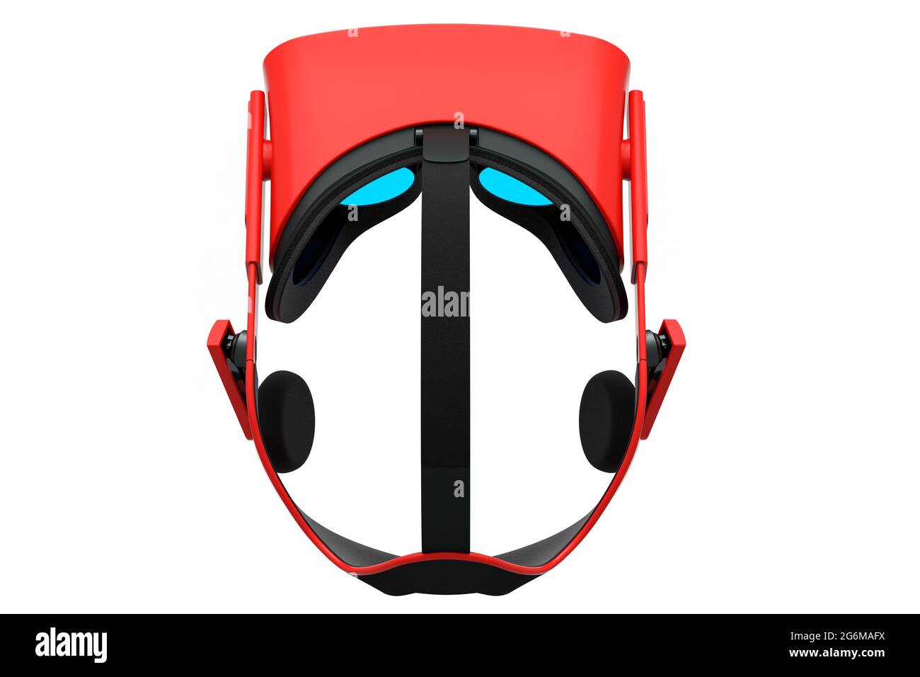 Virtual red reality glasses isolated on white background. 3d rendering ...