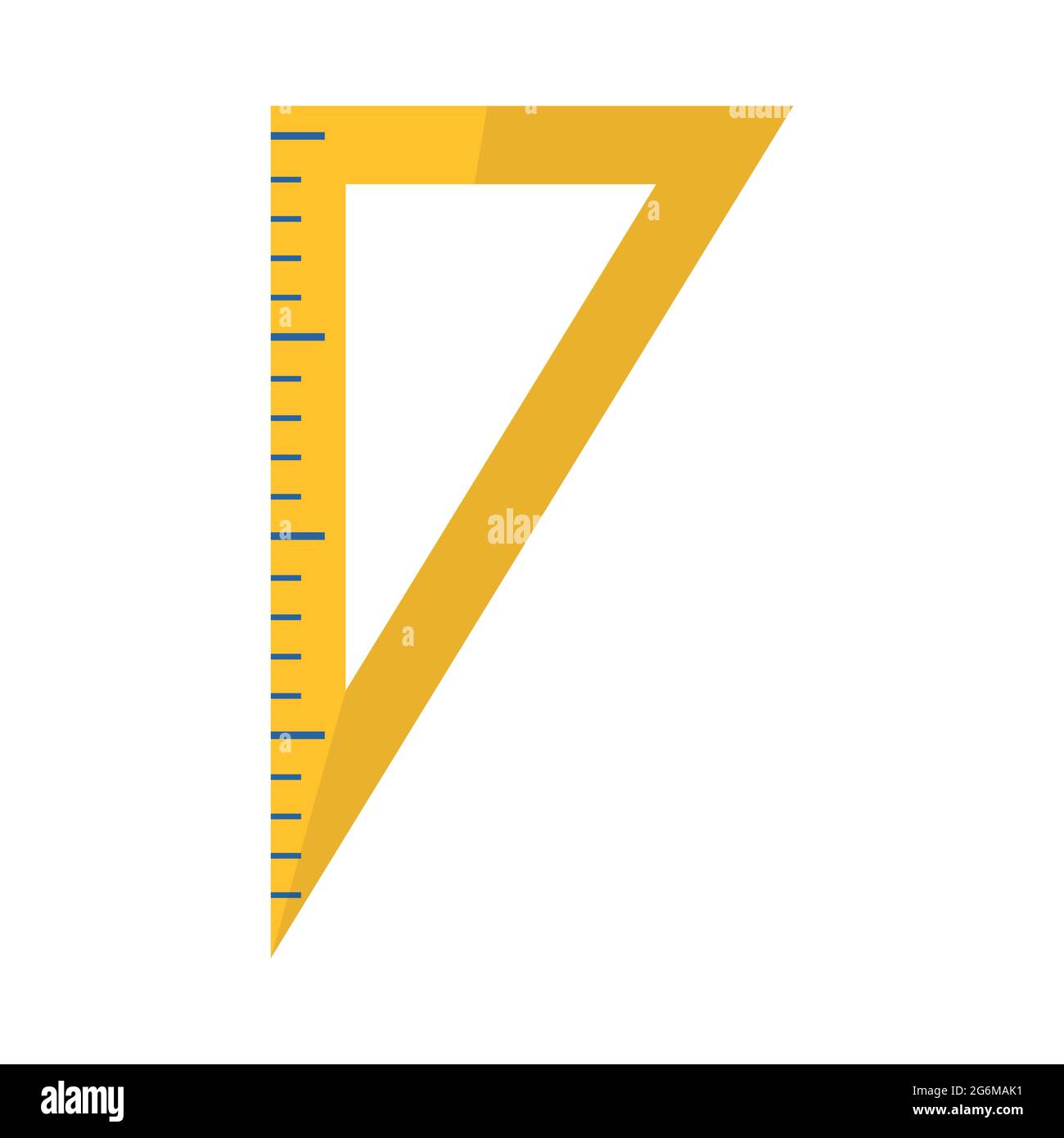 Wooden triangle ruler icon isolated on white background. Vector flat ...