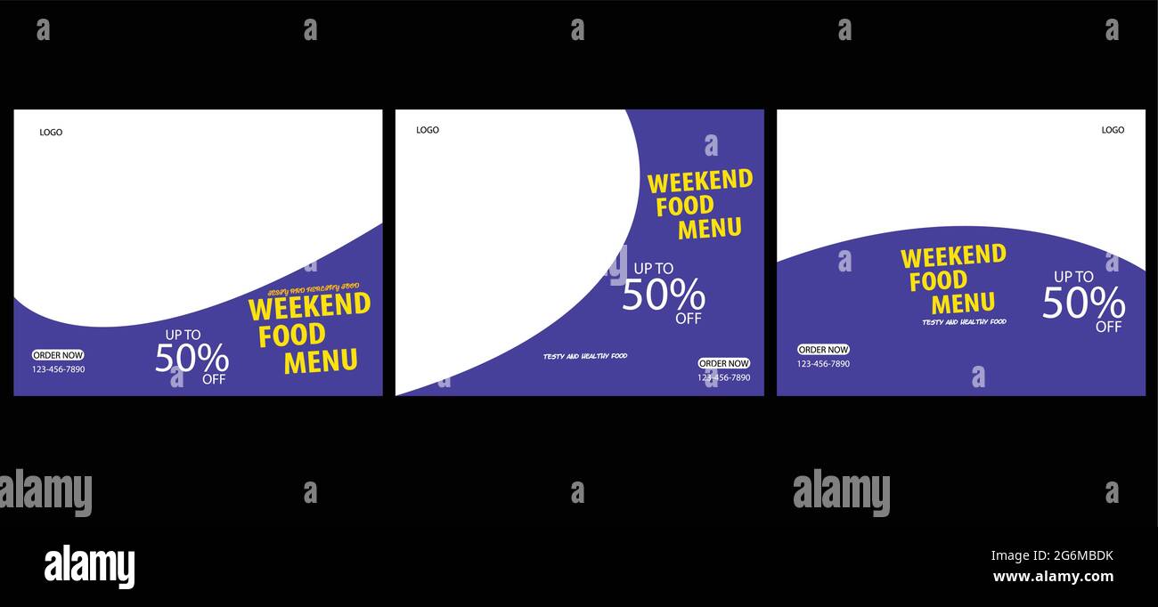 Weekend food menu flyer template set Stock Vector Image & Art - Alamy