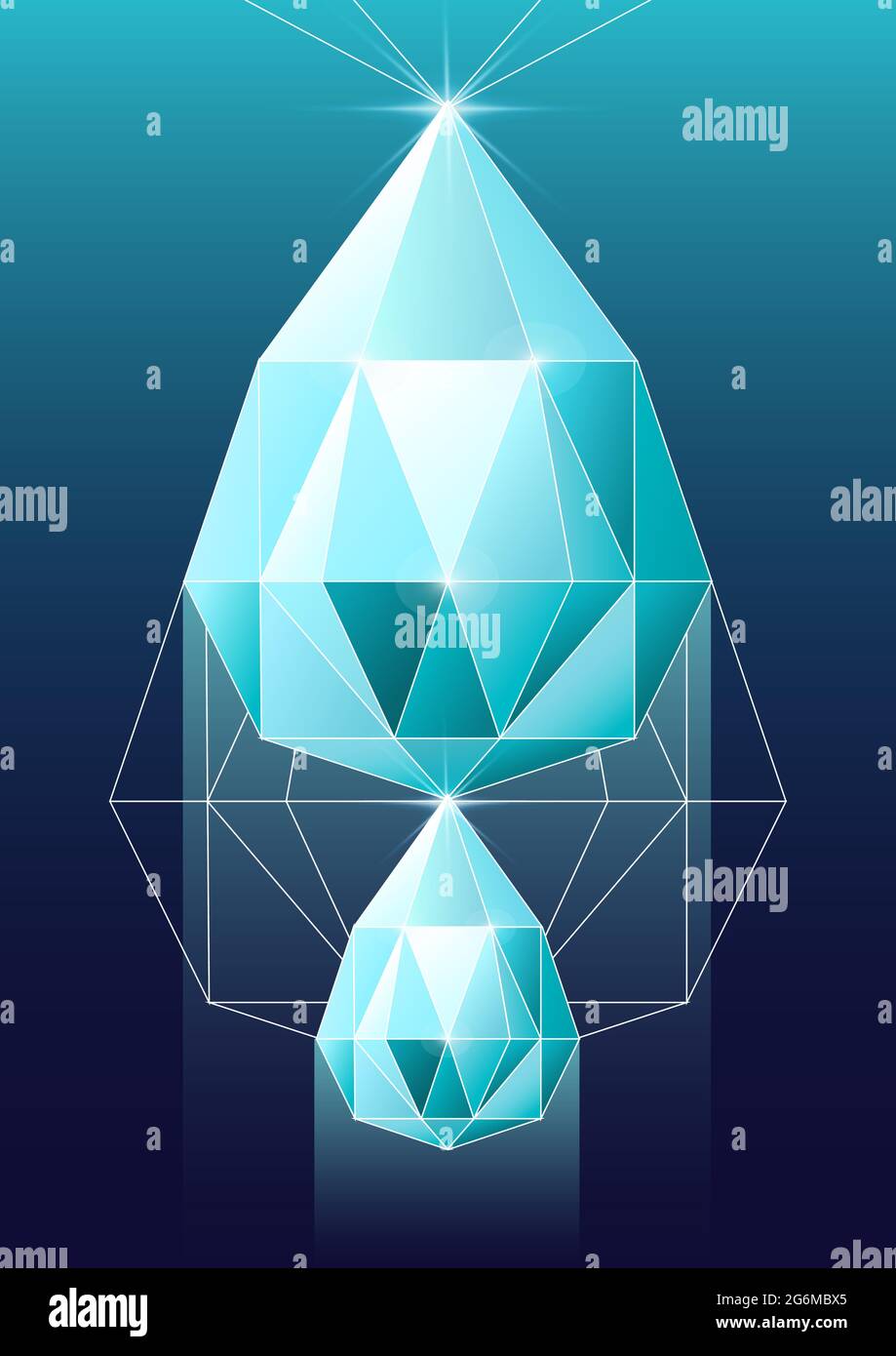 Vector illustration of diamond in polygonal texture. Abstract vector ...