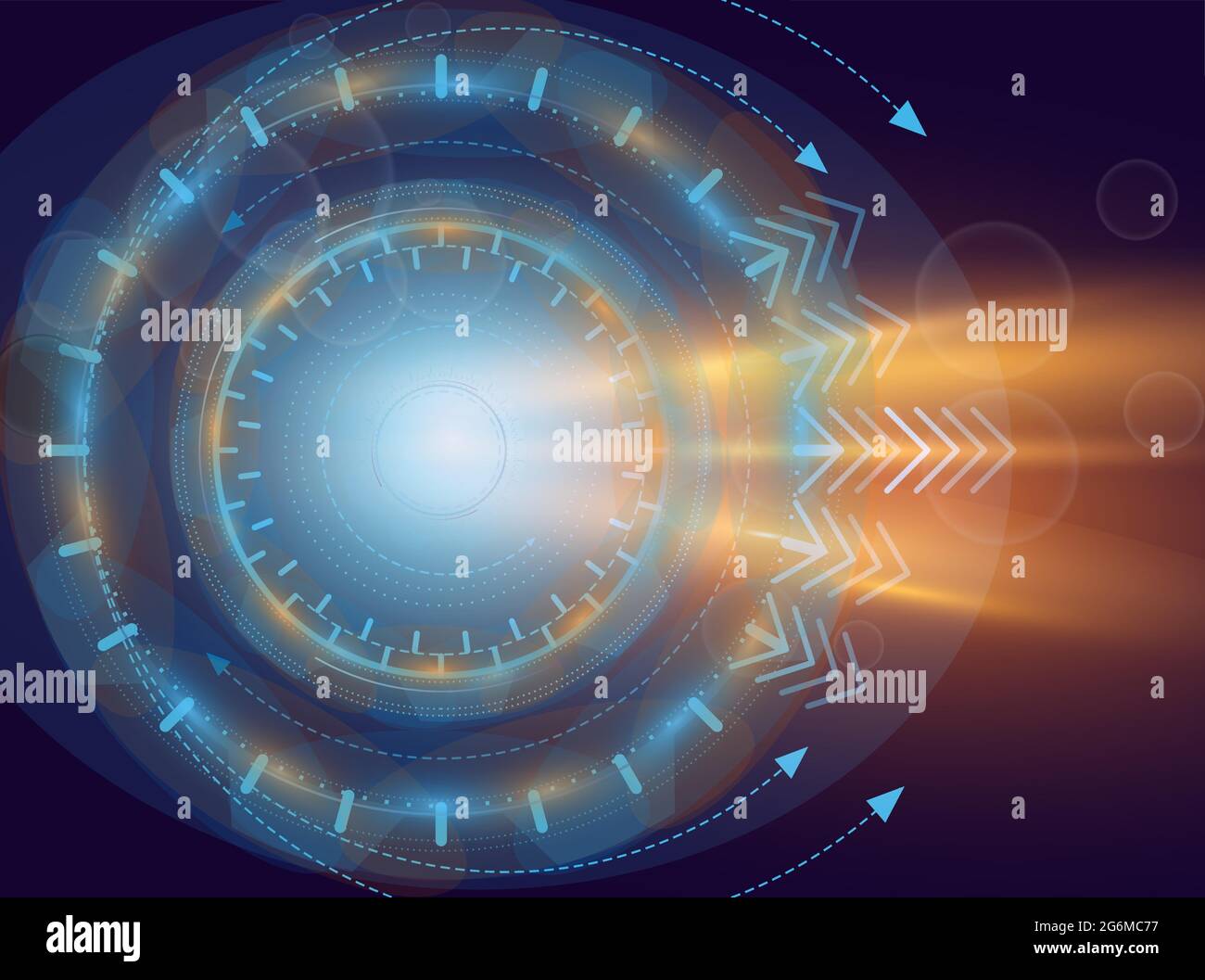 Vector illustration of techno digital abstract. Colorful lights and ...