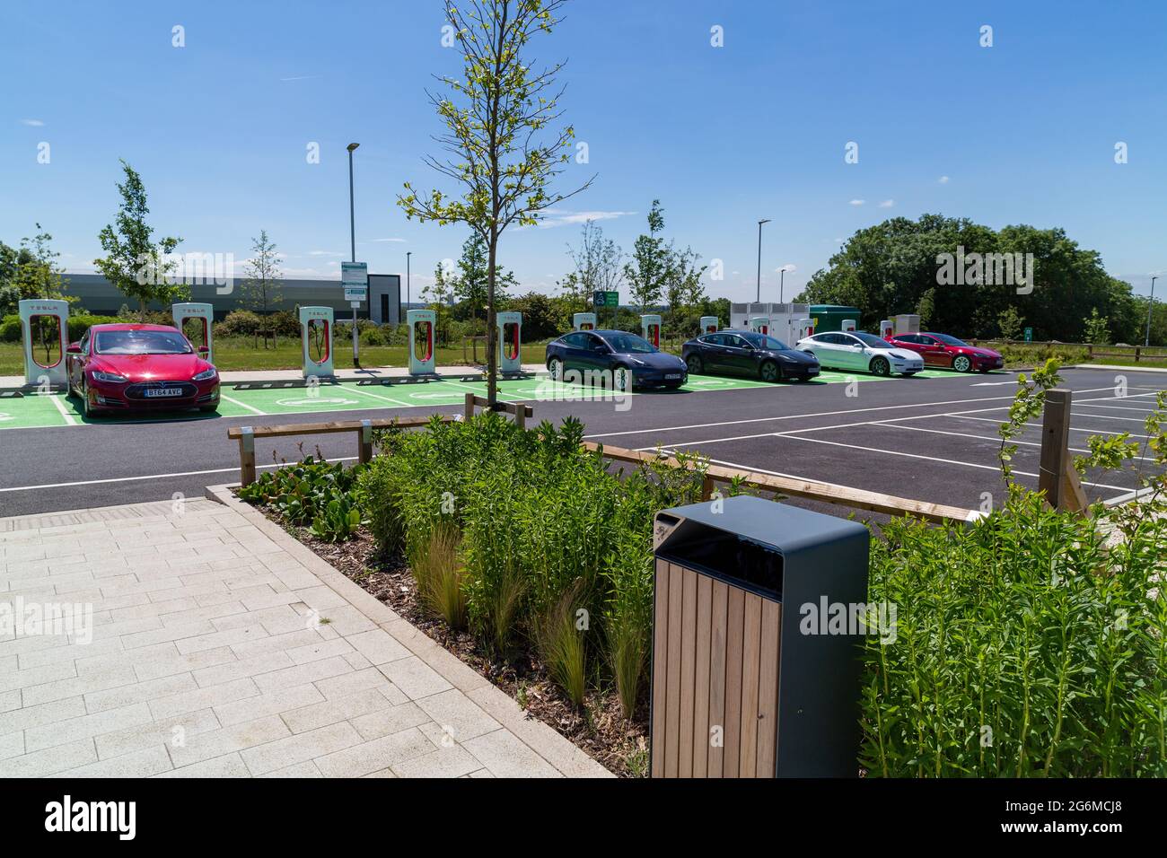 Gridserve Electric Highway, Moto Rugby M6, England Stock Photo - Alamy