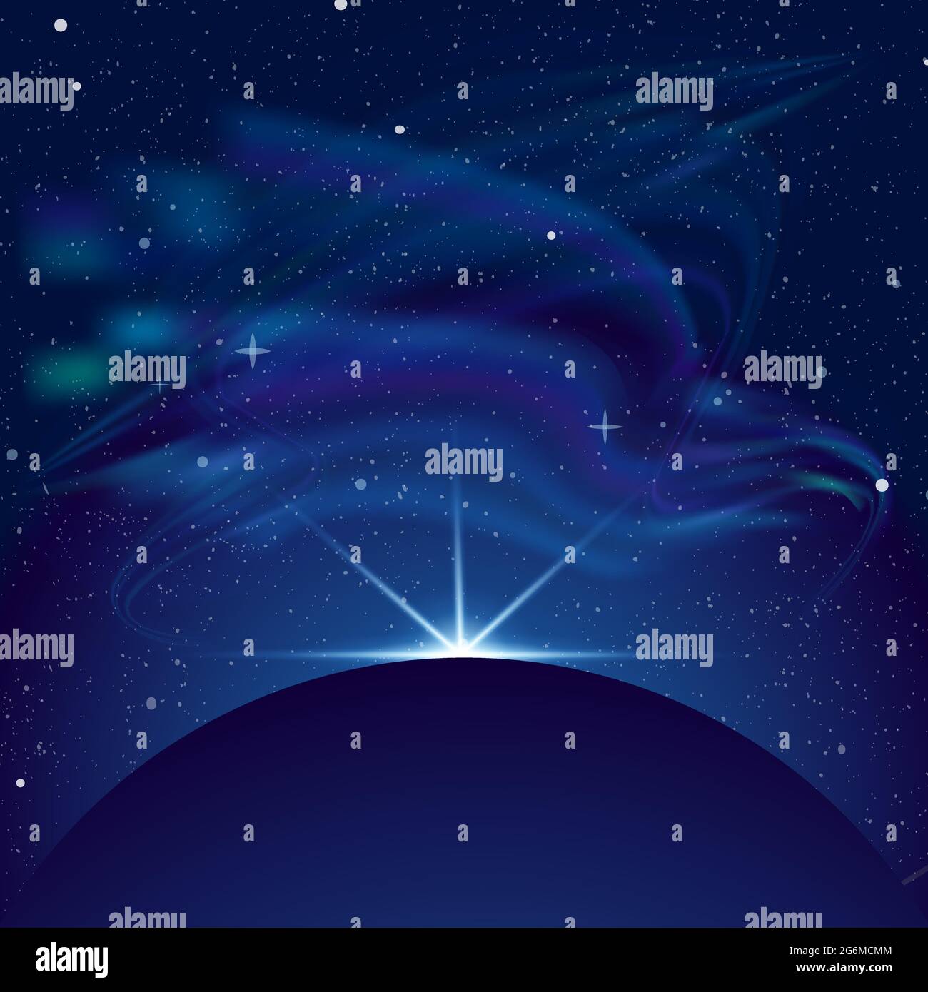 Beautiful view blue starry Stock Vector Images - Alamy