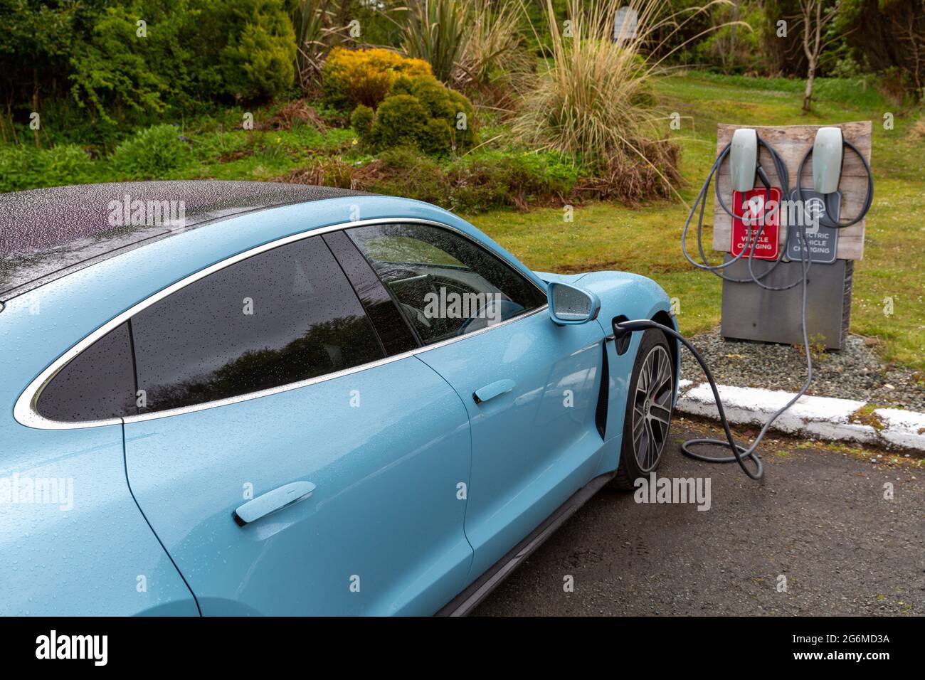 Skeabost hotel, electric charging point, Isle of Skye, Scotland Stock ...