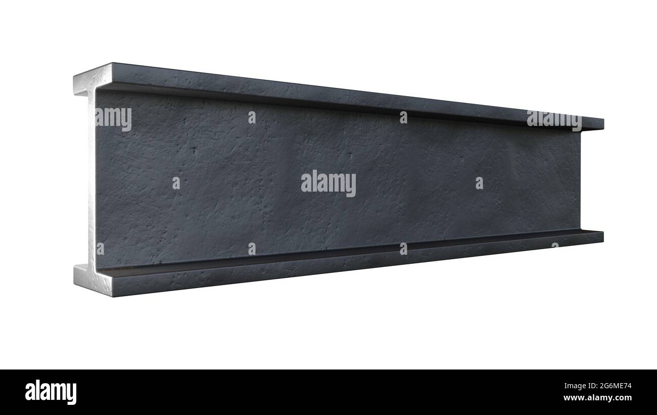H-beam rolled metal, isolated digital industrial 3D rendering Stock ...