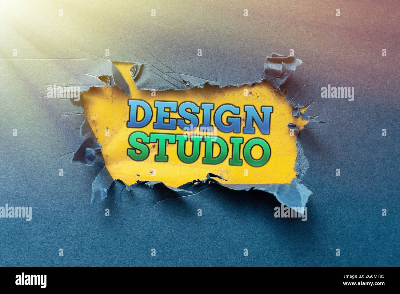 Handwriting text Design Studio. Concept meaning work environment ...