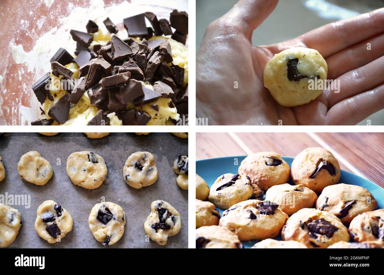 Making and baking traditional cookies with chocolate pieces tutorial ...