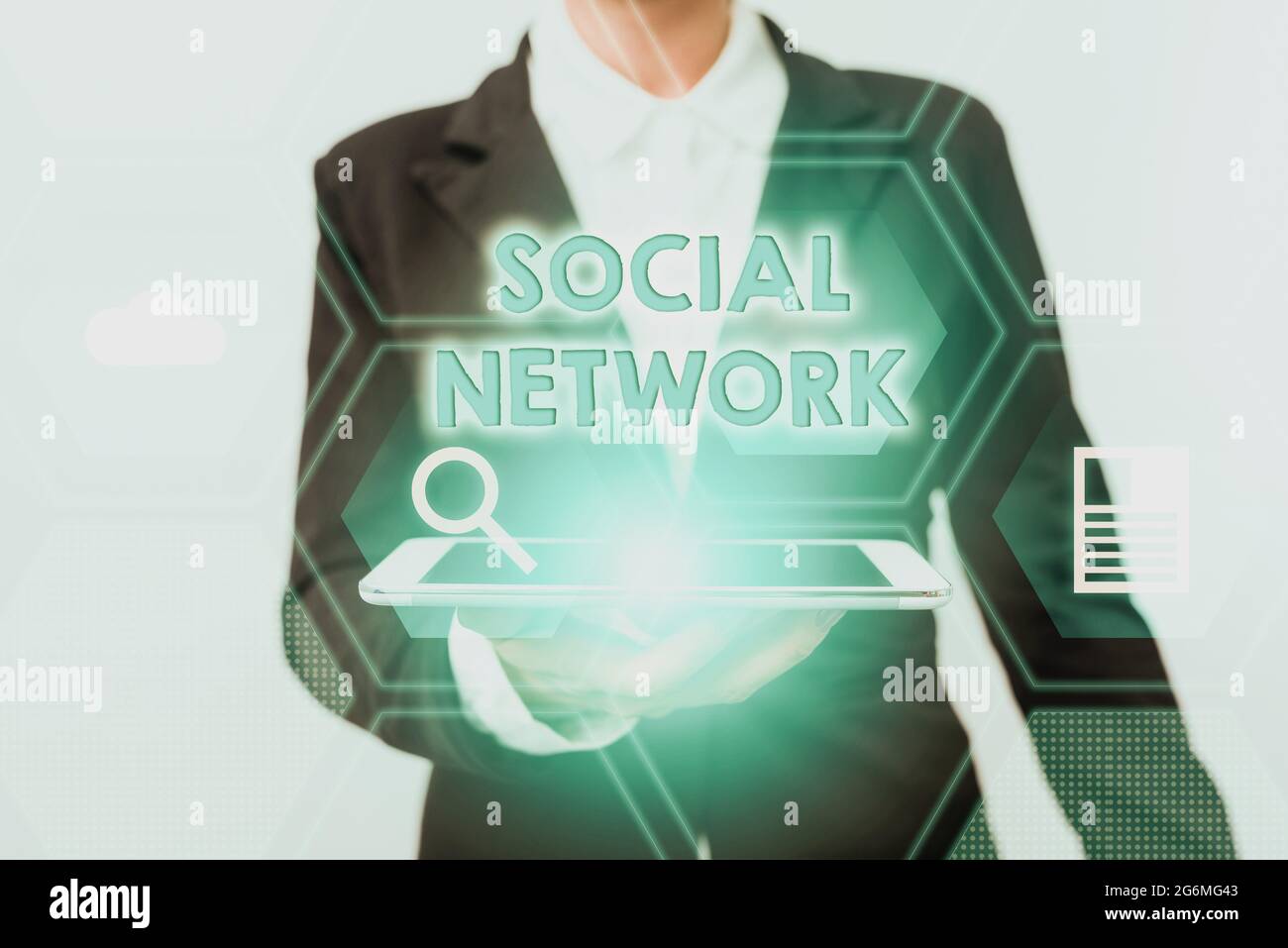 Text Caption Presenting Social Network Word Written On A Framework Of Individual Linked By