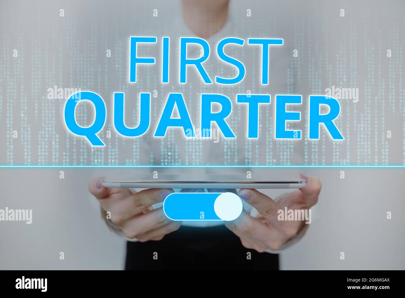 Sign displaying First Quarter. Business showcase one of the considered ...