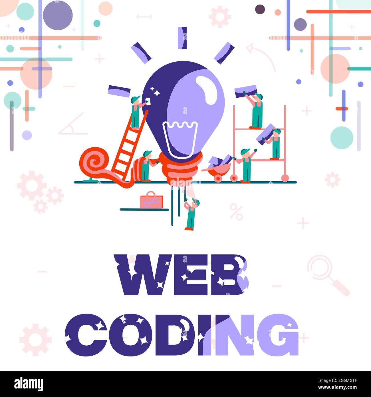 Conceptual caption Web Coding. Internet Concept a system of symbols and ...