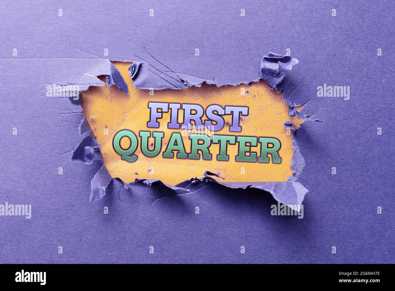 Sign displaying First Quarter. Business approach one of the considered ...