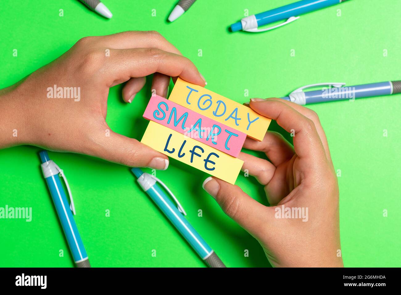 Conceptual display Smart Life. Concept meaning technology that works to ...