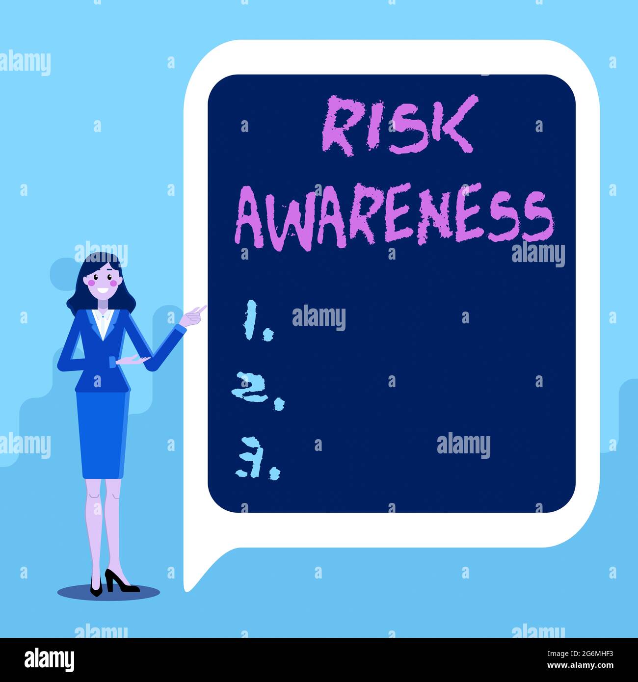 Handwriting text Risk Awareness. Concept meaning recognizing factors ...