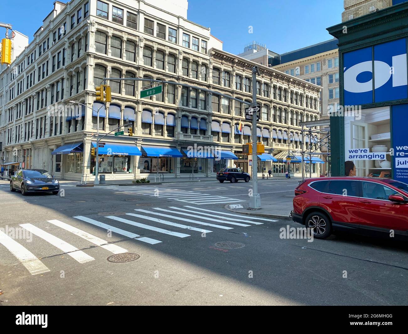 New York, NY, USA - July 6, 2021: The Container Store on the main floor ...