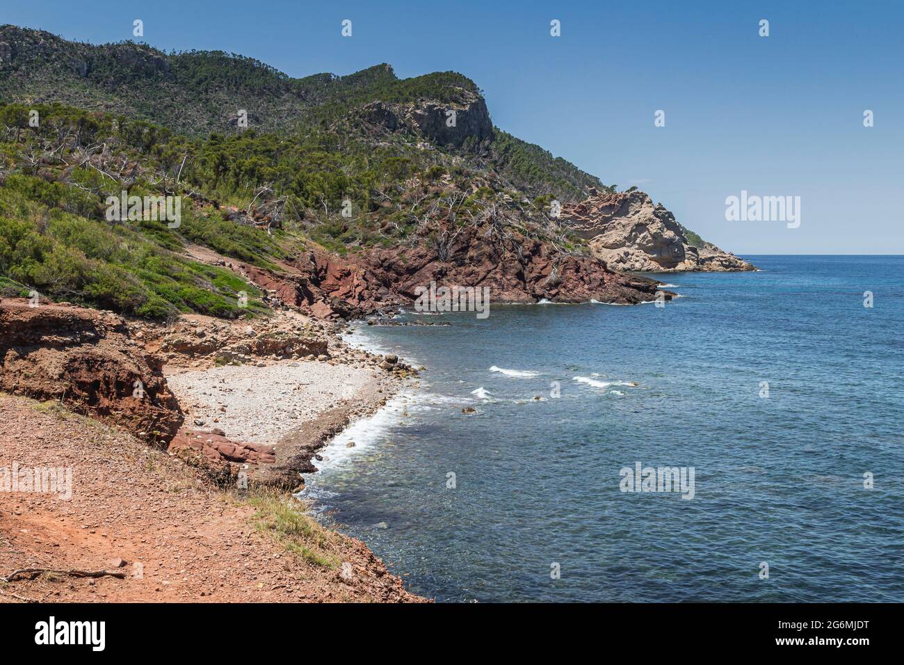 Mallorcan shore line at port de canonge Stock Photo - Alamy