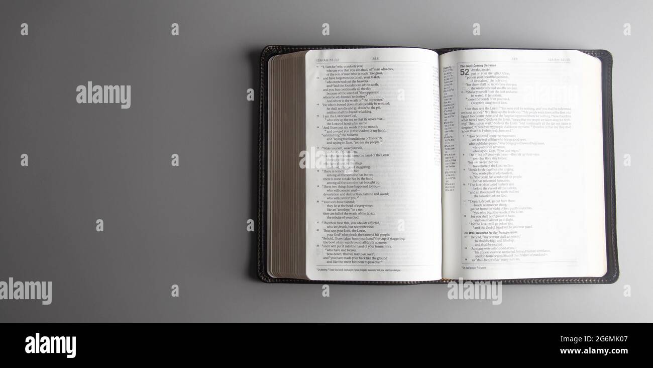 Bible open from above hi-res stock photography and images - Alamy