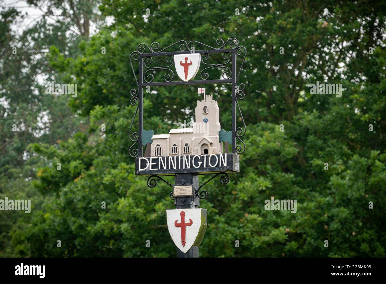 Dennington Village sign, Dennington, Suffolk, UK Stock Photo - Alamy