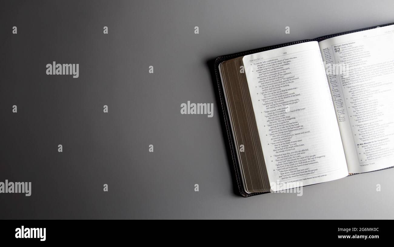 Bible open from above hi-res stock photography and images - Alamy