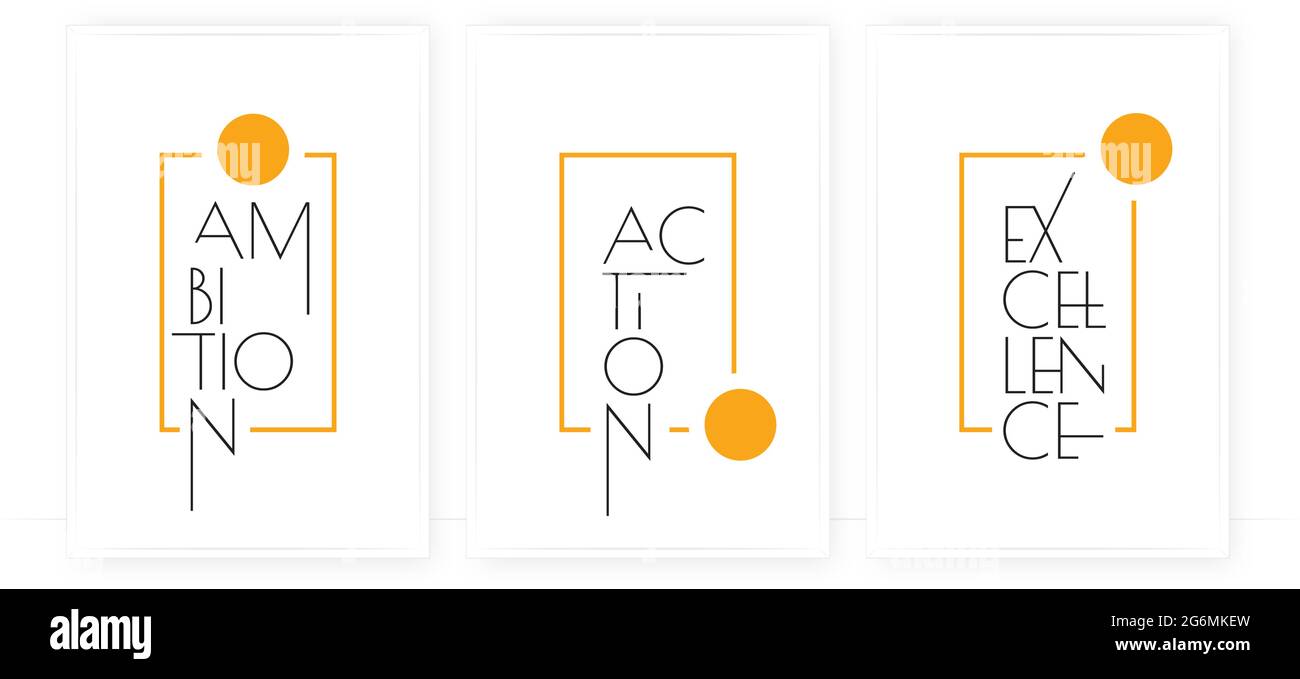 Ambition, courage, success, Modern Scandinavian minimalist wall art ...