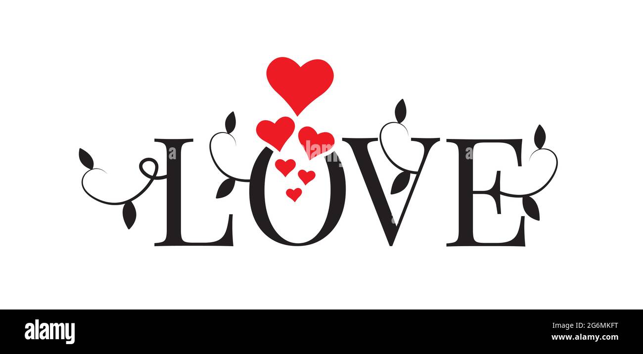 Love, Wording design isolated on white background Stock Vector Image ...