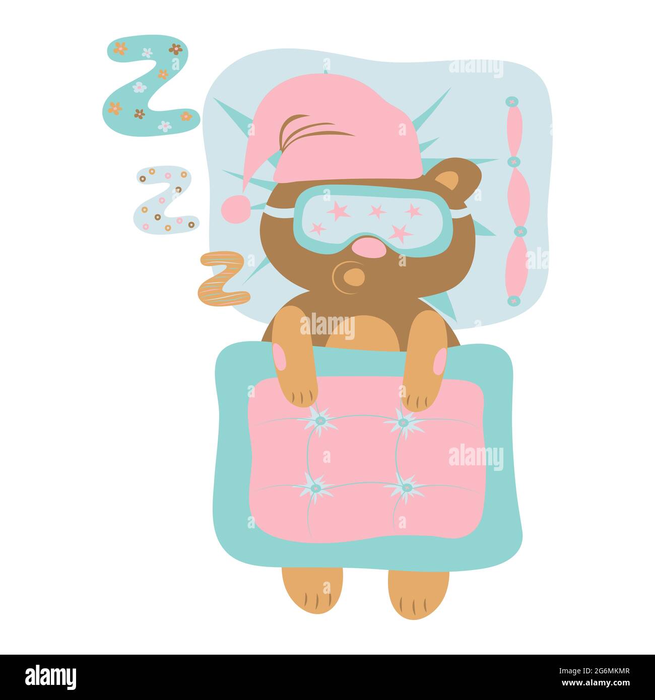 Teddy bear isolated sleep Stock Vector Images - Alamy