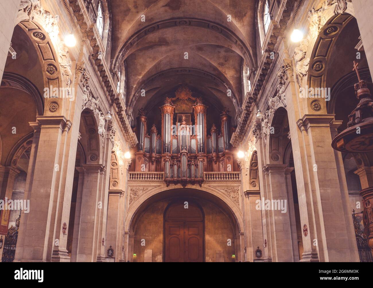 Antique interior of the Nancy cathedral in France Stock Photo - Alamy