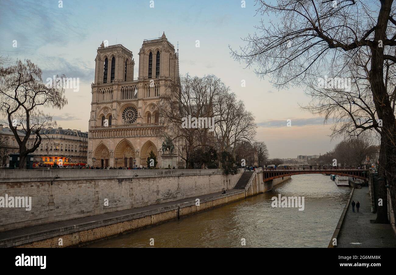 Beautiful cathedral of Notre-Dame de Paris Stock Photo - Alamy
