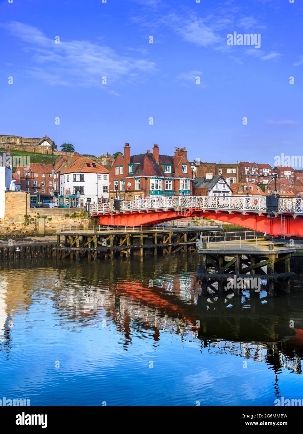 The classic, old-fashioned, British, seaside town of Whitby in ...