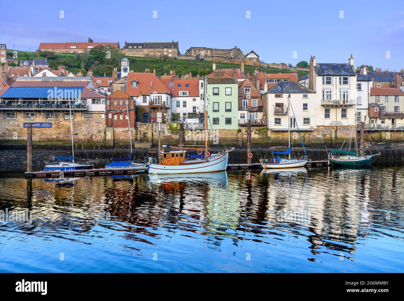 The classic, old-fashioned, British, seaside town of Whitby in ...
