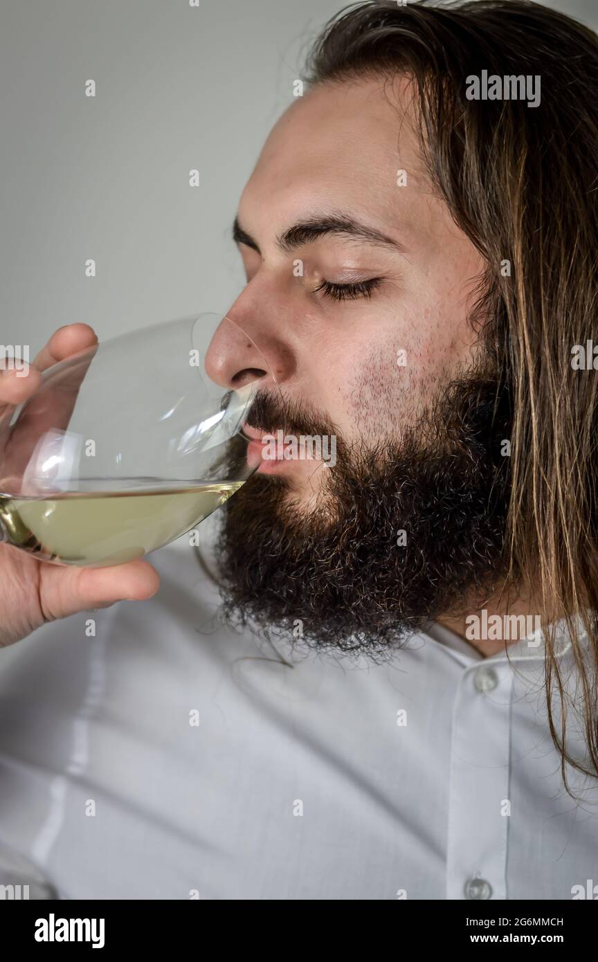 Man sniffing hi-res stock photography and images - Alamy