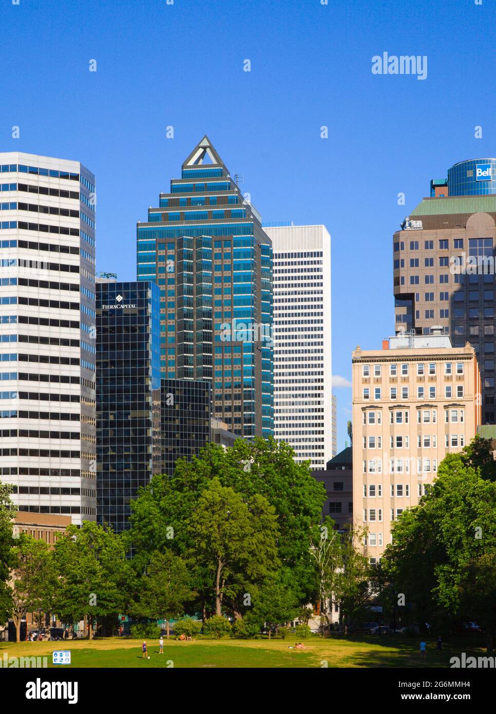 Canada, Quebec, Montreal, downtown, skyline, McGill University campus ...