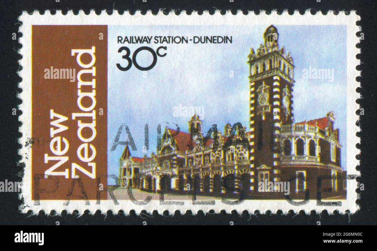 NEW ZEALAND - CIRCA 1982: stamp printed by New Zealand, shows Dunedin ...