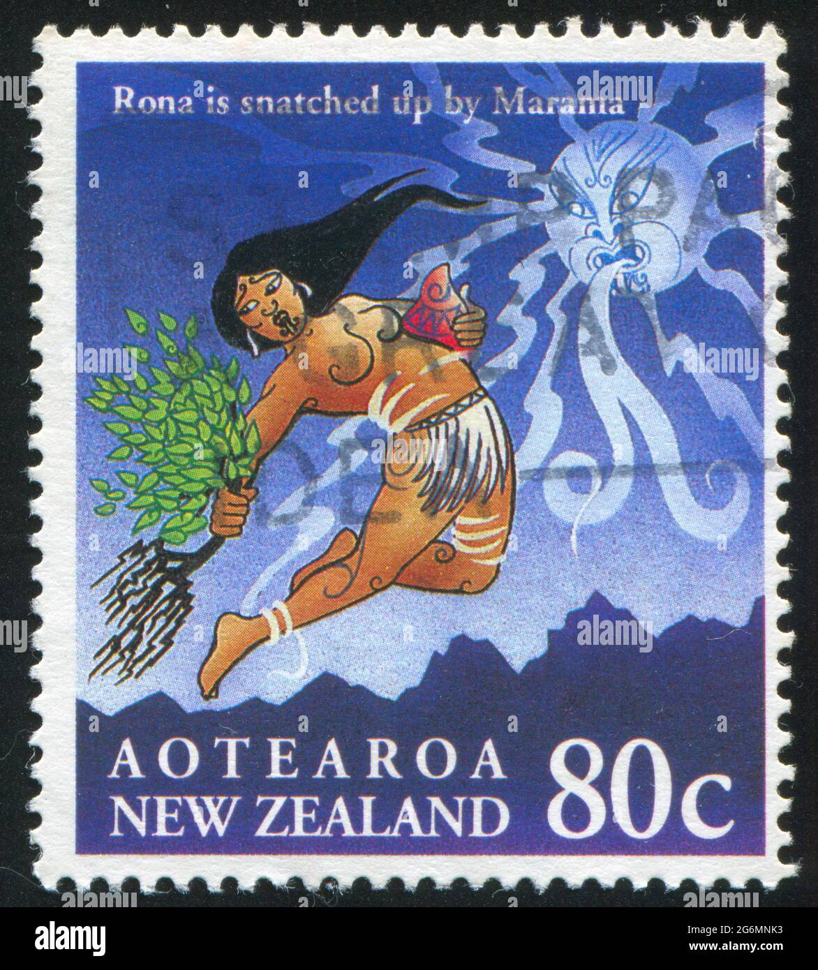 NEW ZEALAND - CIRCA 1994: stamp printed by New Zealand, shows myth Rona ...