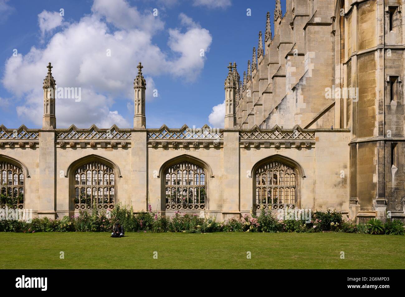 King's College Cambridge with a blue sky and white fluffy clouds Stock ...
