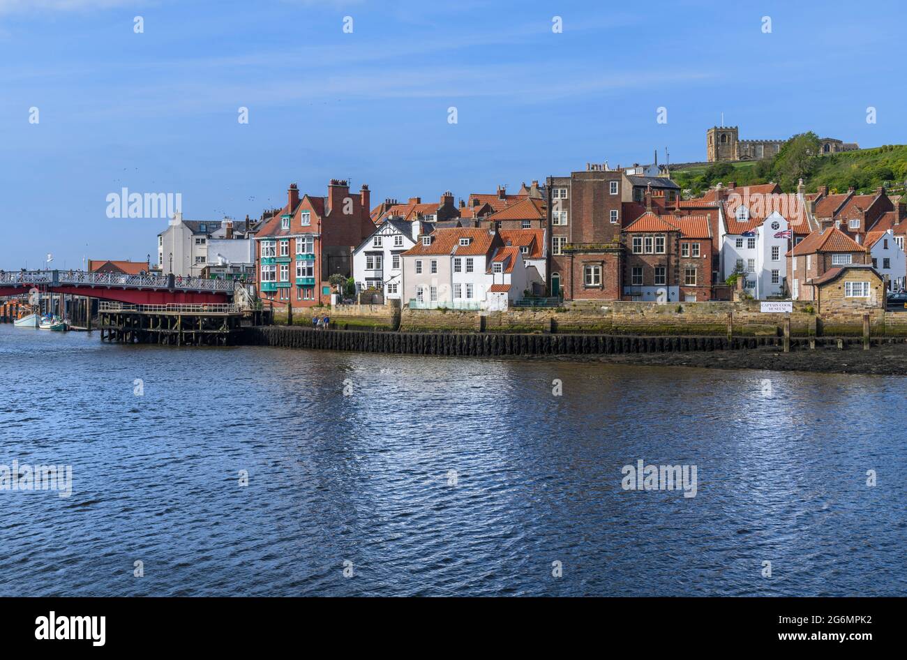 The classic, old-fashioned, British, seaside town of Whitby in ...