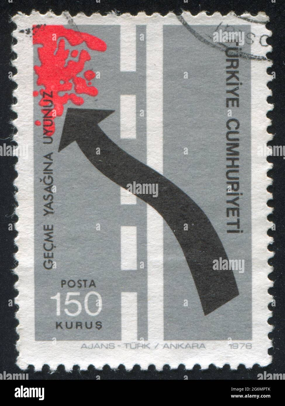 TURKEY - CIRCA 1978: stamp printed by Turkey, shows road safety ...