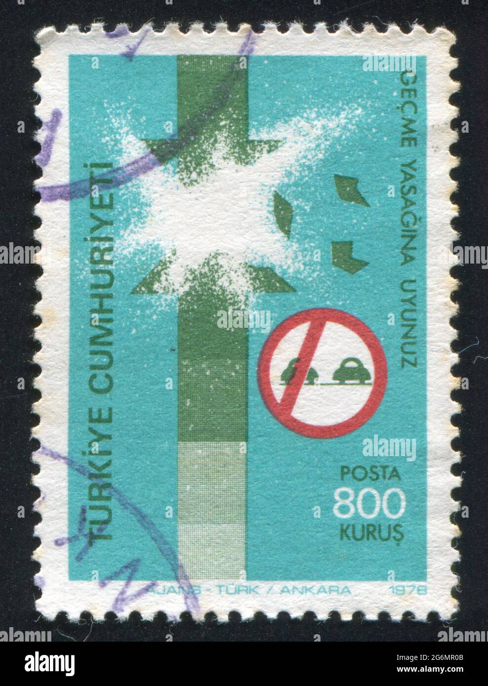 TURKEY - CIRCA 1978: stamp printed by Turkey, shows road safety ...