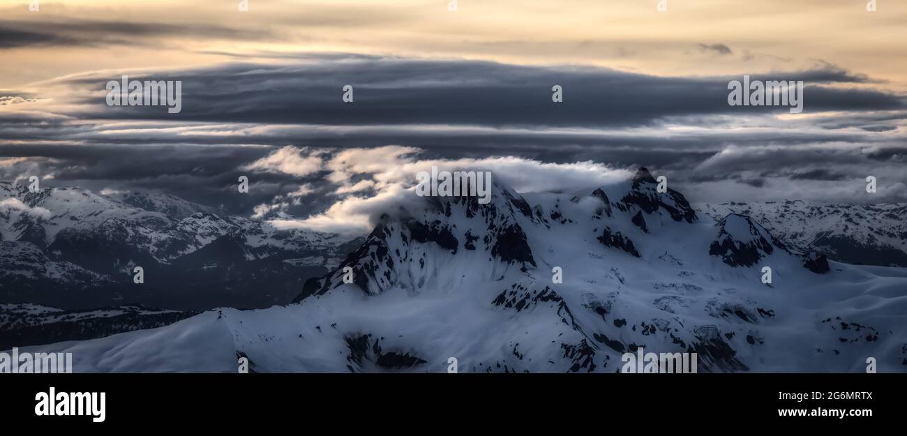 Aerial View from Airplane of Canadian Mountain Landscape Stock Photo ...