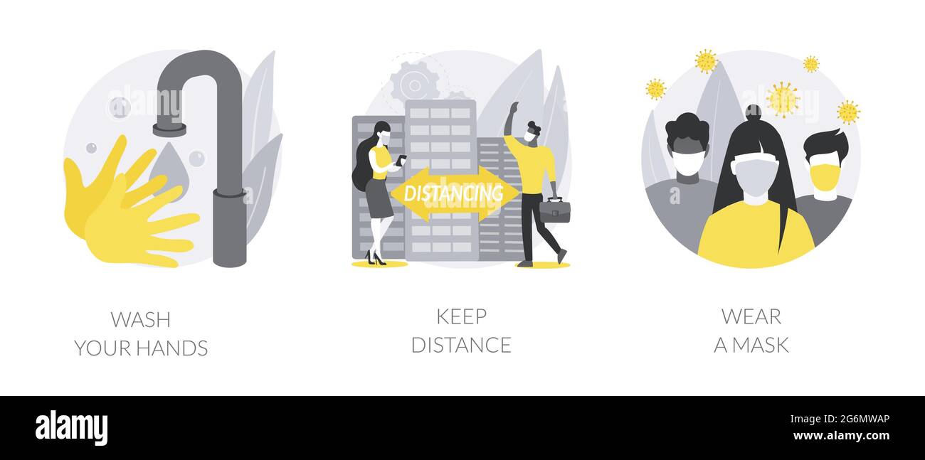 Prevent coronavirus spread abstract concept vector illustrations Stock ...