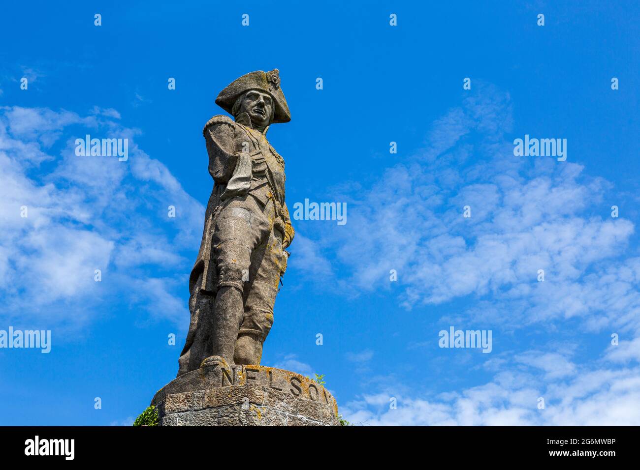 Nelson's Statue on the Wales Coast Path along the Menai Strait ...