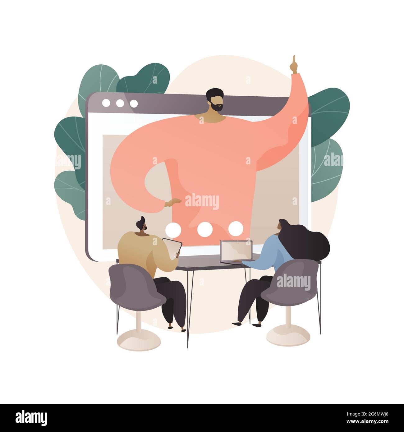 Online conference abstract concept vector illustration Stock Vector ...