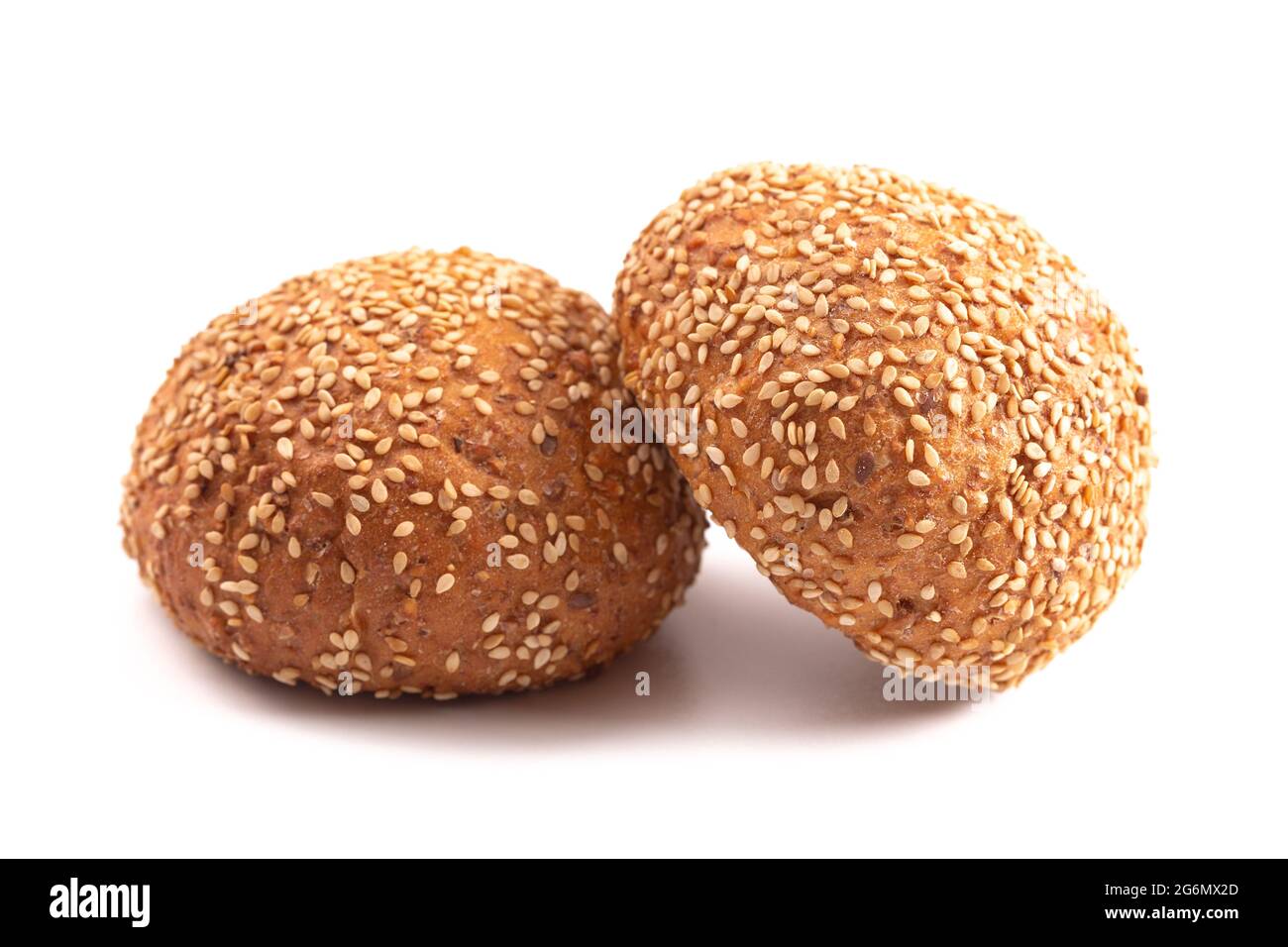 Sesame Seed Rolls Isolated on a White Background Stock Photo - Alamy