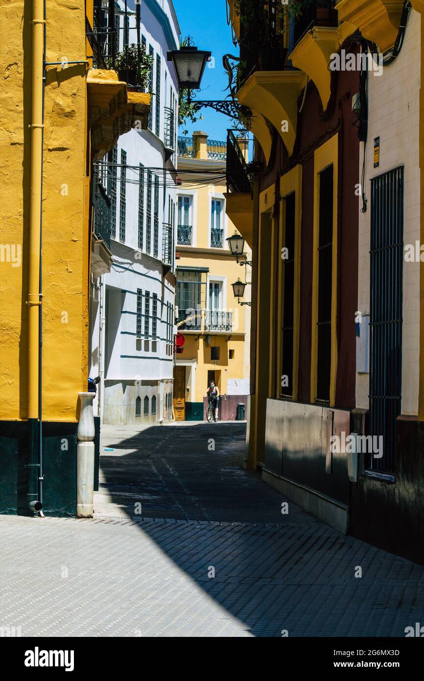 Seville Spain July 06, 2021 Urban landscape of the city of Seville, an ...